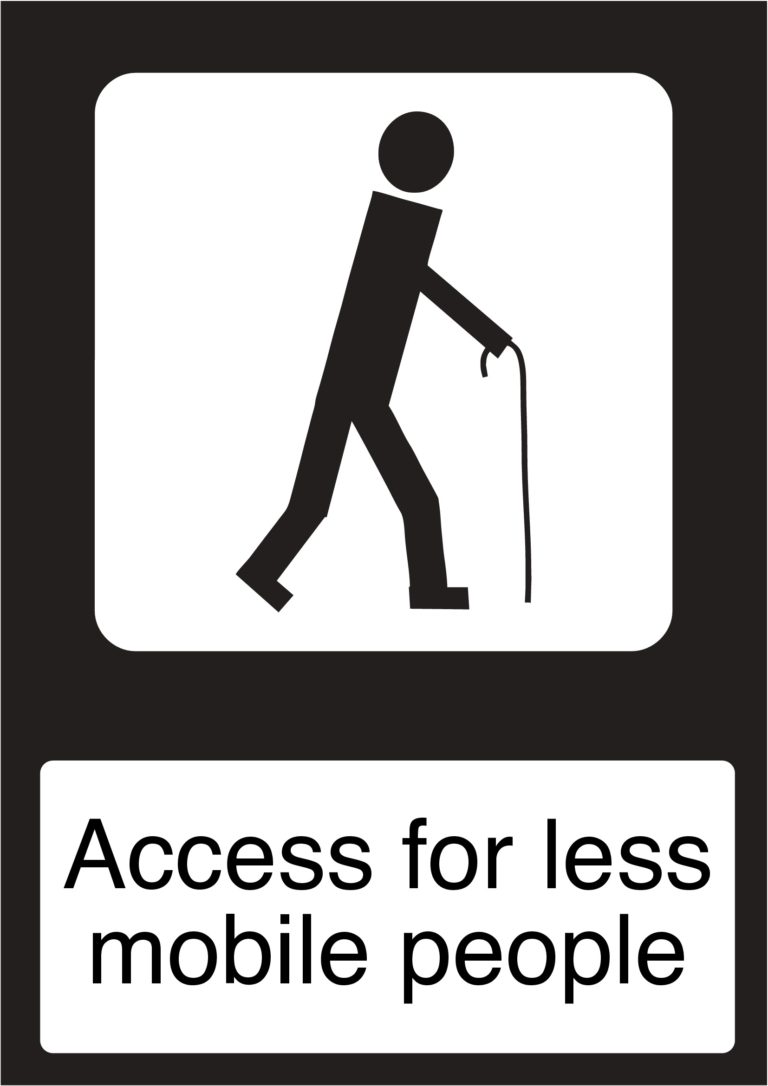 Access for less mobile people - Health and Safety Signs
