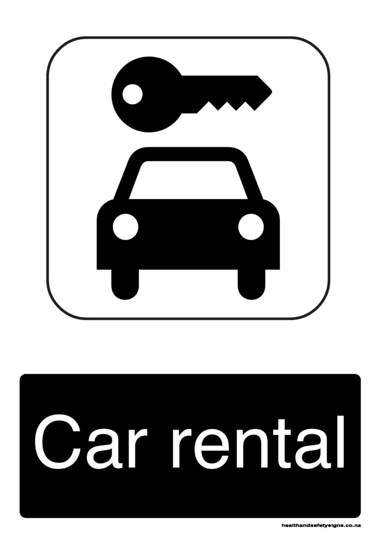 Car rental - Health and Safety Signs