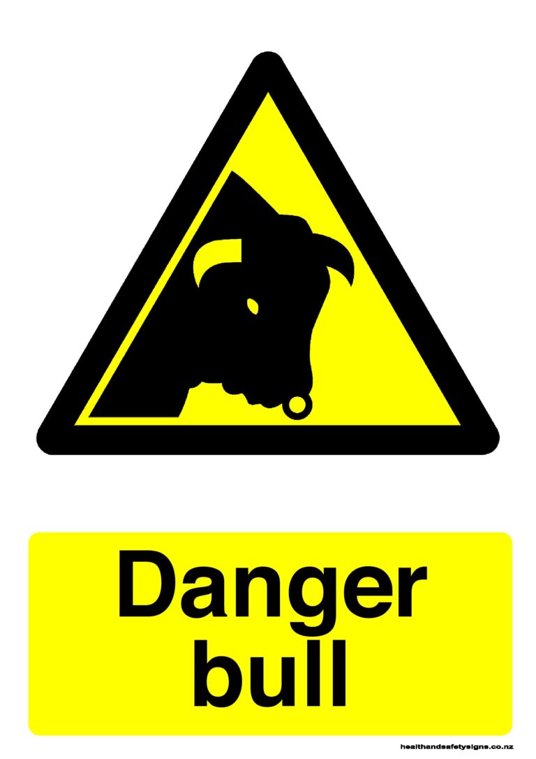 Danger bull warning sign - Health and Safety Signs