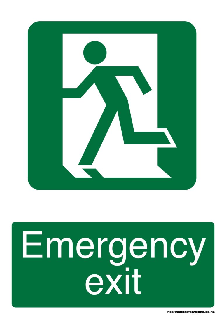 Emergency exit this way - Health and Safety Signs