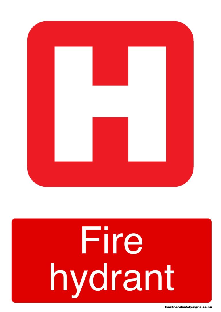 Fire hydrant - Health and Safety Signs