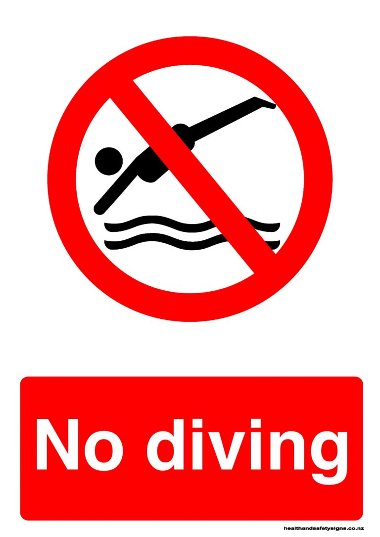 No diving prohibition sign - Health and Safety Signs