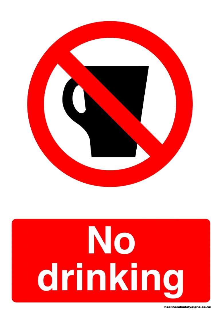 No drinking prohibition sign - Health and Safety Signs