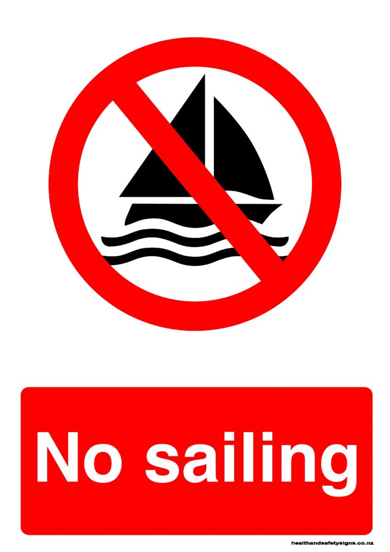 No sailing prohibition sign - Health and Safety Signs