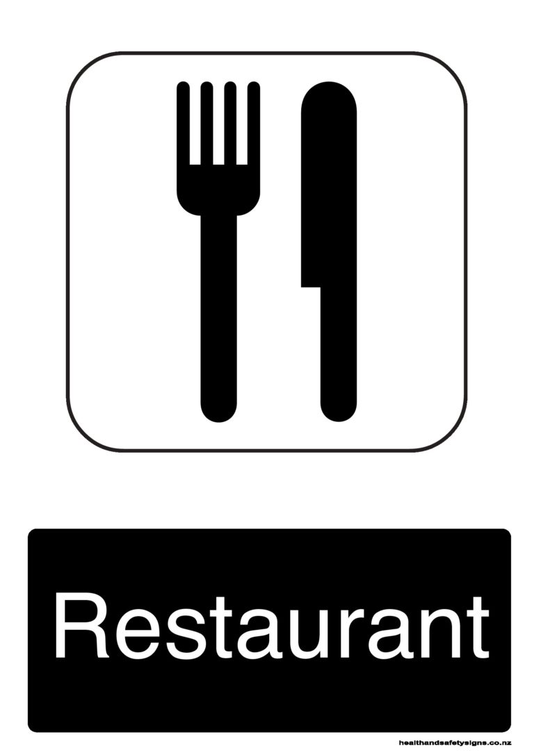 Restaurant - Health and Safety Signs