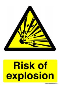 Risk of explosion warning sign - Health and Safety Signs