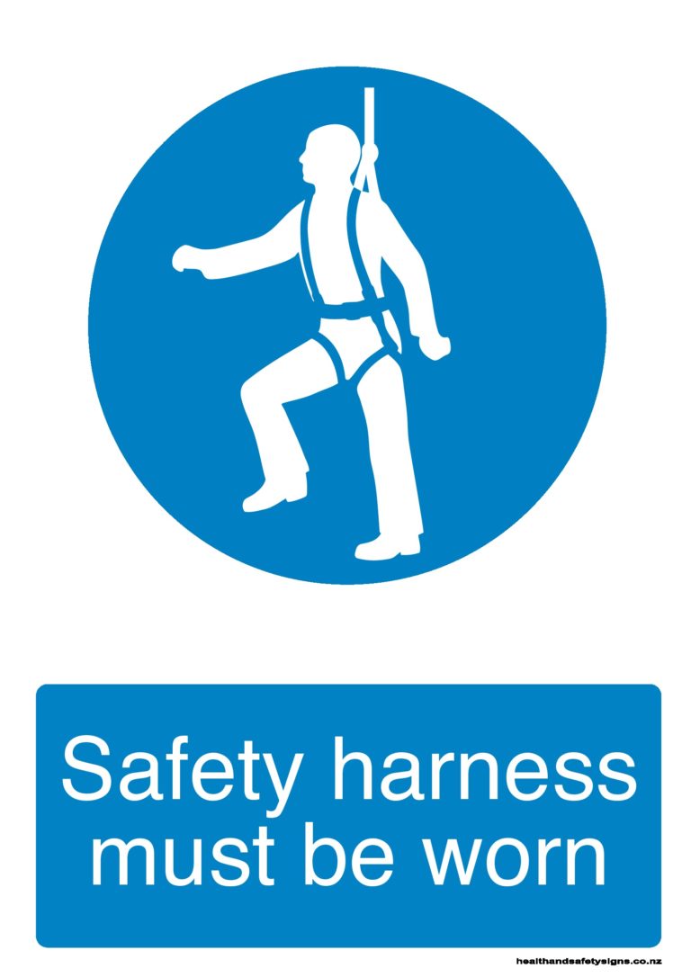 Safety harness must be worn - Health and Safety Signs