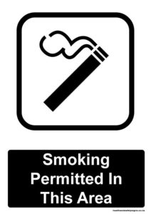 Smoking permitted in this area - Health and Safety Signs