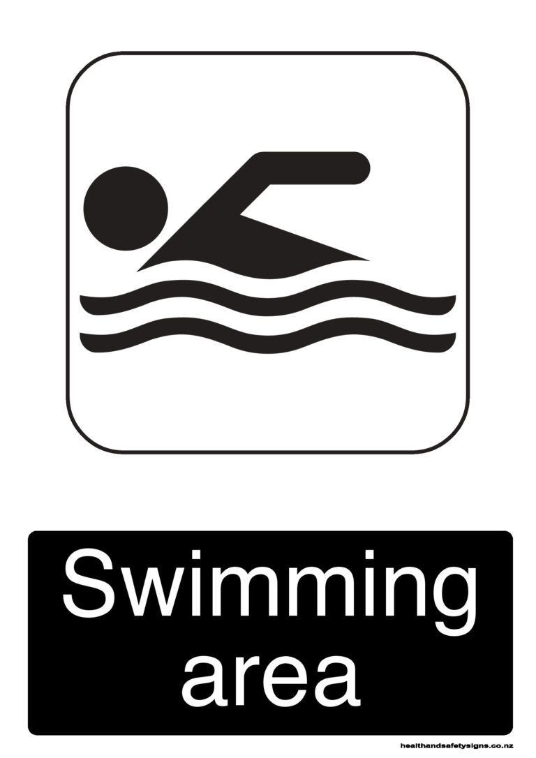 Swimming area - Health and Safety Signs