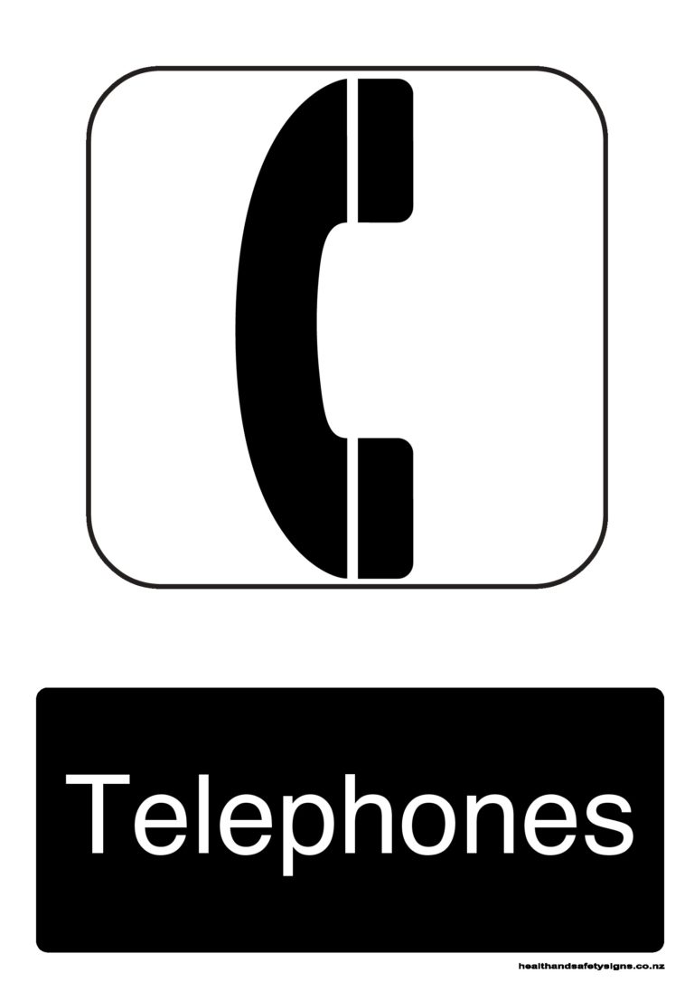 Telephone black - Health and Safety Signs