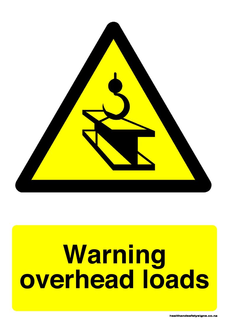Warning overhead loads warning sign - Health and Safety Signs
