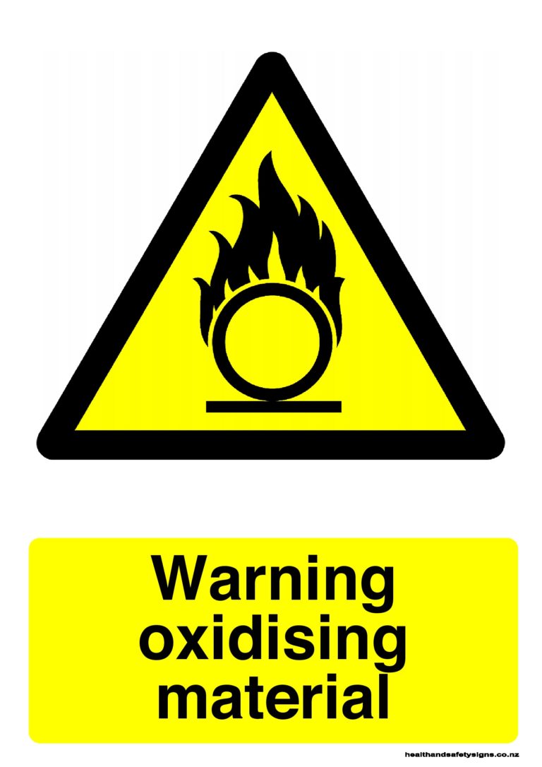 Warning oxidising material warning sign - Health and Safety Signs