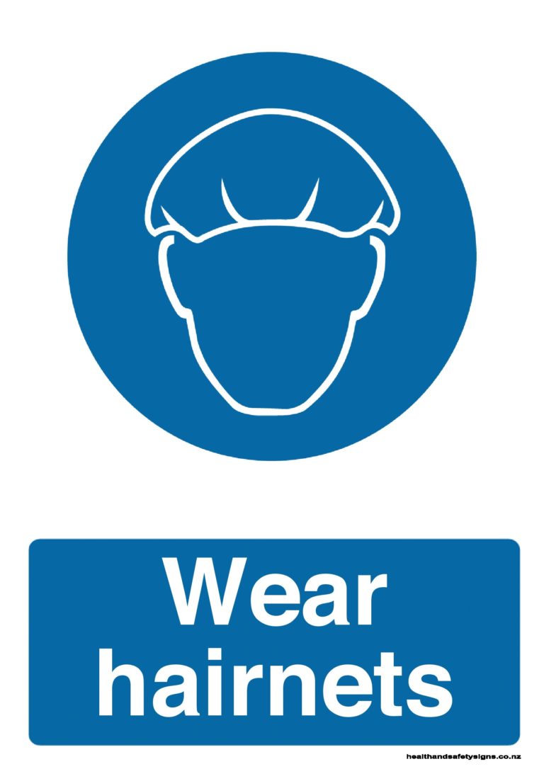 Wear hairnets mandatory sign - Health and Safety Signs
