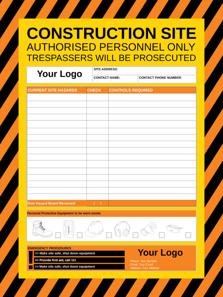 Hazard boards - Health and Safety Signs