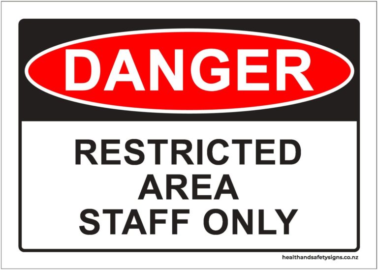 Restricted Area Staff Only Danger Sign - Health and Safety Signs