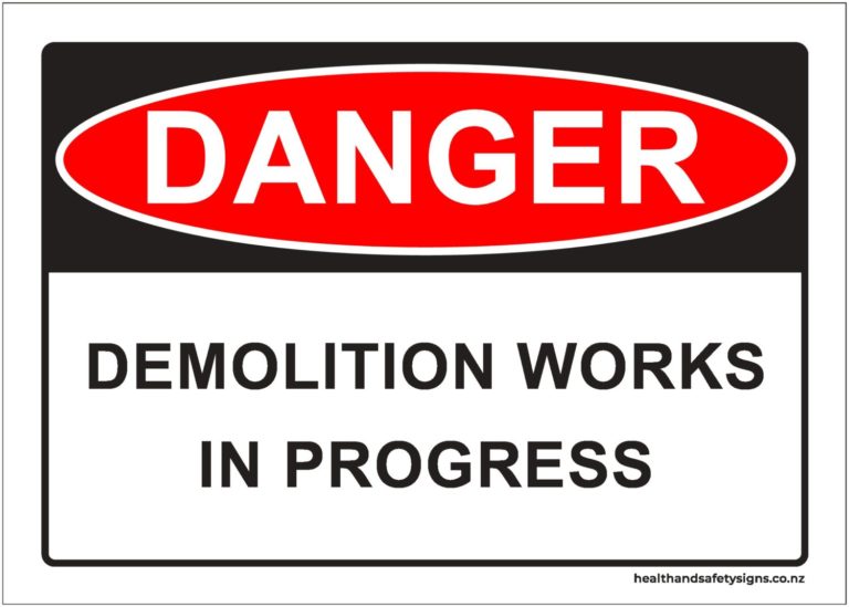 Demolition Works In Progress Danger Sign - Health and Safety Signs